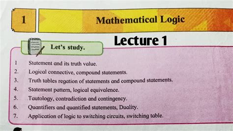 Hsc Mathematical Logic Lecture 1 Class 12th Maths 1 Batch 2024 25 By