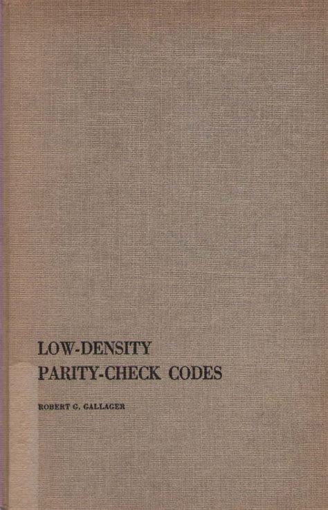 Low Density Parity Check Codes Book Computing History