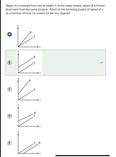 Solved Object A Is Released From Rest At Height H At The Same