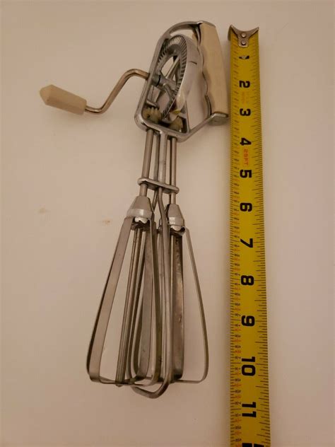 Vintage Maynard Rotary Hand Mixer Egg Beater Blender Cream Handle Steel