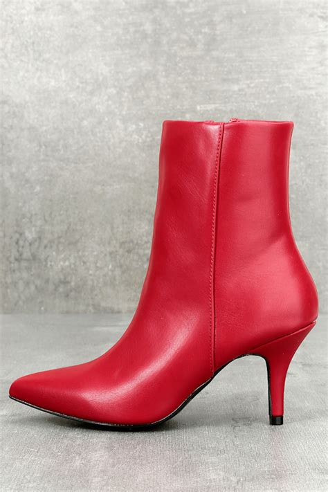 Sexy Red Boots Mid Calf Boots Kitten Heel Boots Lulus