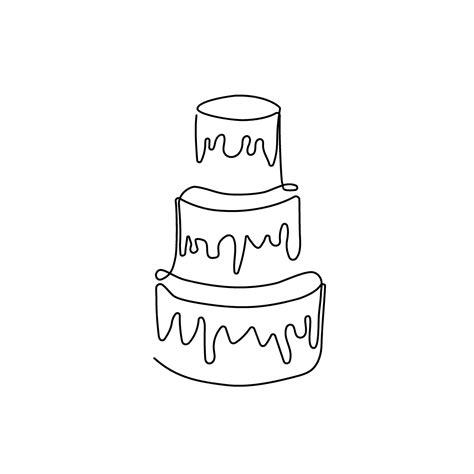 Premium Vector Wedding Cake One Line Art Continuous Line Drawing Of