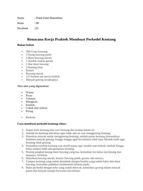 Nabil Fahri Ramadhan 23 8f Rencana Laporan Kerja Praktek Pdf