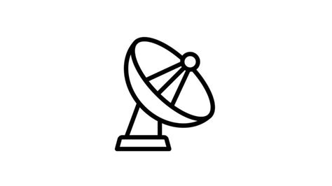 Animated Black And White Outline Of A Satellite Dish 63181329 Stock Video At Vecteezy