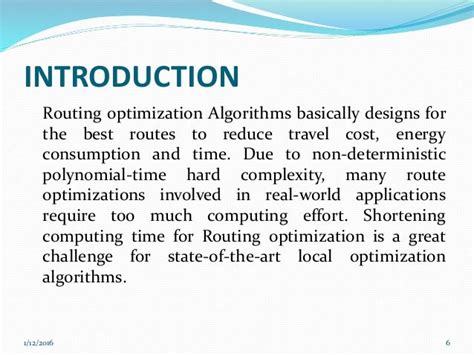 Route Optimization Algorithm