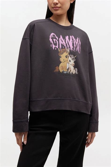 Grey Isoli Jersey Sweatshirt Ganni Us