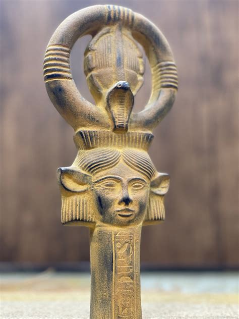 Egyptian Goddess Hathor Statuette Goddess Hathor With Sun Disk Goddess