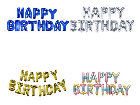 Blister Globos Letras Happy Birthday Colores Variados