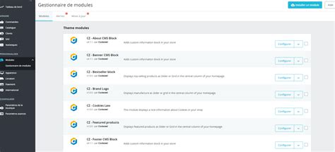 configuration de modules impossible prestashop addons modules