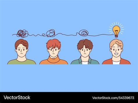 Men Brainstorm Together And Organize Chaotic Vector Image
