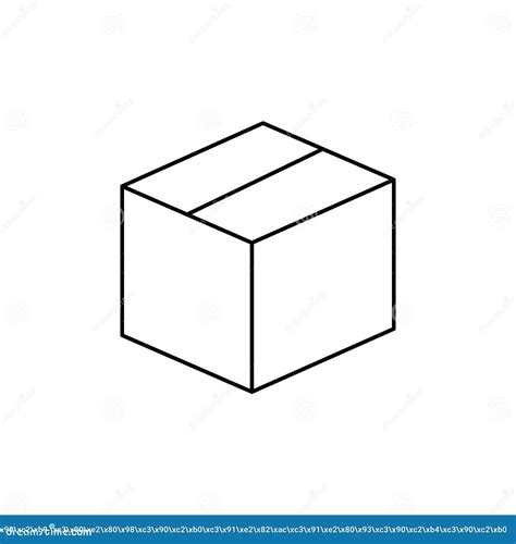 Box Line Icon Closed Box Outline Vector Illustration Isolated Stock Vector Illustration Of