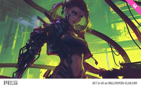 Cyberpunk 2077 Cyber Warrior Girl Desktop Wallpaper 4k