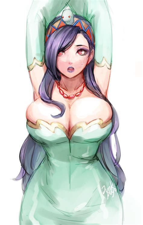 Rule 34 Armpits Big Breasts Chrono Cross Junkpuyo Presenting Breasts Purple Hair Red Eyes