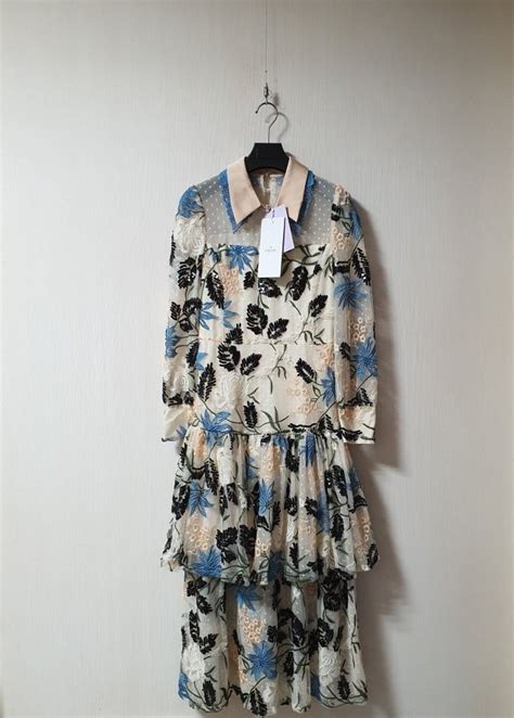 에스블랑 S Blanc 샤틴 시퀸 자수 튤 원피스 5 헬로마켓