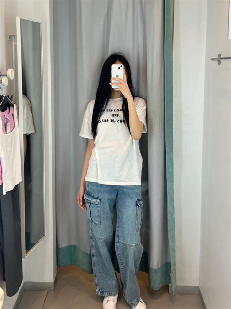 여자청바지코디 Handm 와이드팬츠 스트레이트핏 스트릿룩 데일리룩 코디 완성 네이버 블로그