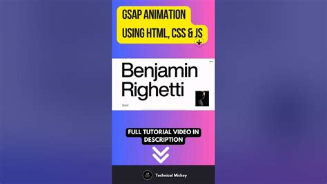 Gsap Animation Website Clone Gsap Tutorial Gsap Shorts Youtube