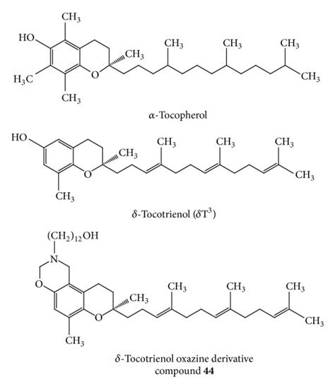 Chemical Structures Of α Tocopherol δ Tocotrienol And The δ