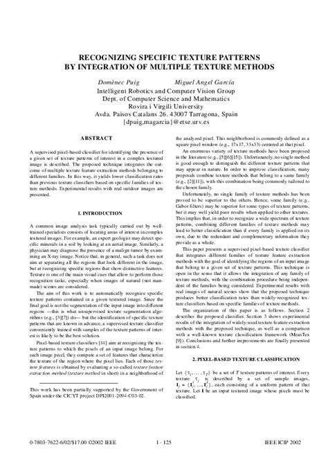 pdf recognizing specific texture patterns by integration of multiple