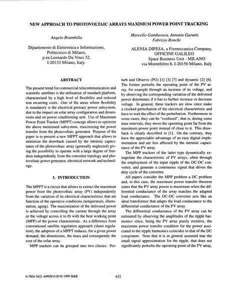 Pdf New Approach To Photovoltaic Arrays Maximum Power Point Tracking