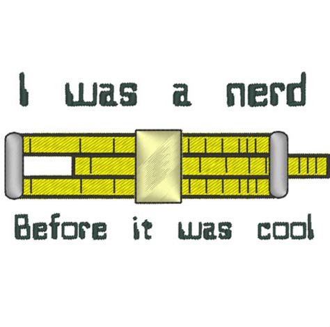 Slide Rule Nerd Machine Embroidery Design 2 Sizes With Or Without Text Tiny Mini Etsy