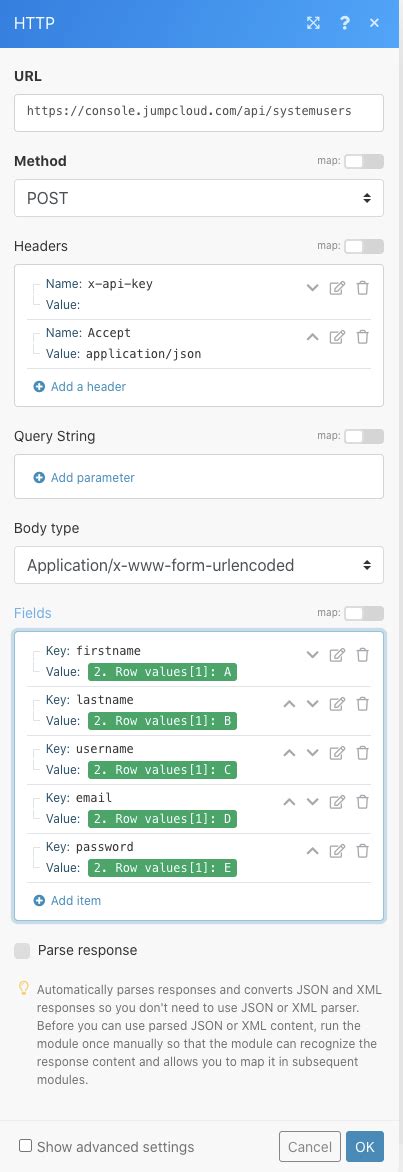 Create Users Through Automation Integromat Integration Jumpcloud
