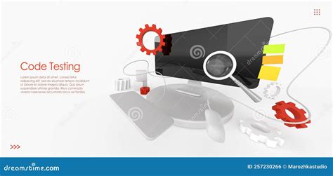 Code Testing Isometric Landing Page Concept Of Search Errors And Bugs In Software Quality
