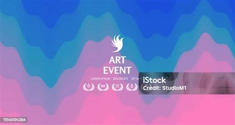 아트 이벤트 초대장 템플릿입니다 동적 효과와 추상적인 배경입니다 프로 모션 또는 프리 젠 테이 션을 위한 벡터 일러스트 3차원 형태에 대한 스톡 벡터 아트 및 기타 이미지