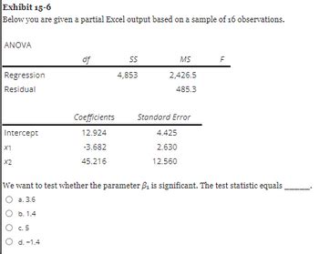 Answered Exhibit Below You Are Given A Partial Excel Output Based On A Sample Of