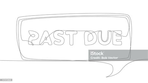 연체 기한의 연속 한 줄 얇은 선 그림 벡터 개념입니다 윤곽 그리기 창의적인 아이디어 개념에 대한 스톡 벡터 아트 및 기타 이미지 개념 거절 검은색 Istock