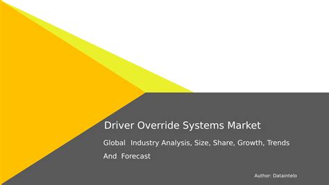 Driver Override Systems Market Report Global Forecast From 2025 To 2033