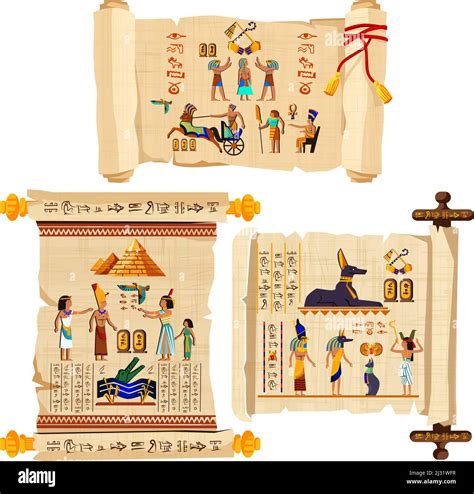 Egypt Gods Papyrus Stock Vector Images Alamy