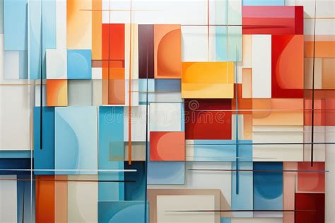 Colorful Abstract Geometric Composition Background Texture Extreme Closeup Generative Ai Stock