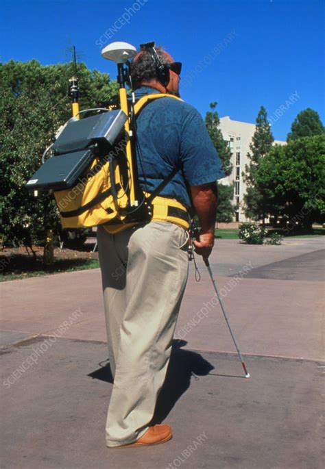 Blind Person With Gps Navigation System Stock Image M361 0044