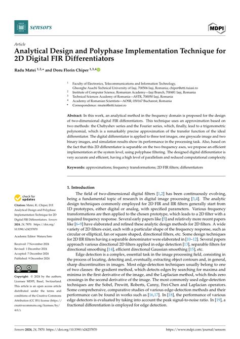 PDF Analytical Design And Polyphase Implementation Technique For D Digital FIR Differentiators