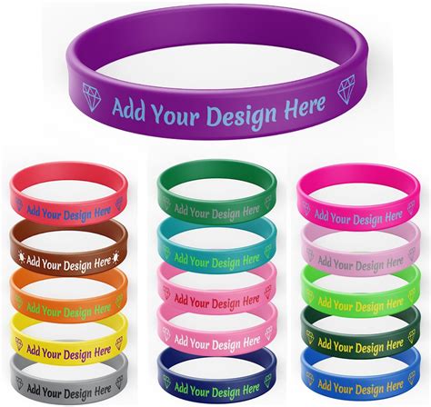 10 3000 Ct Colorful Custom Rubber Bracelets Personalized