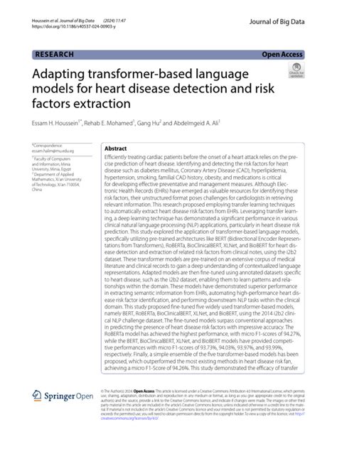 Adaptingtransformer‑basedlanguagemodelsforheartdiseasedetection Pdf