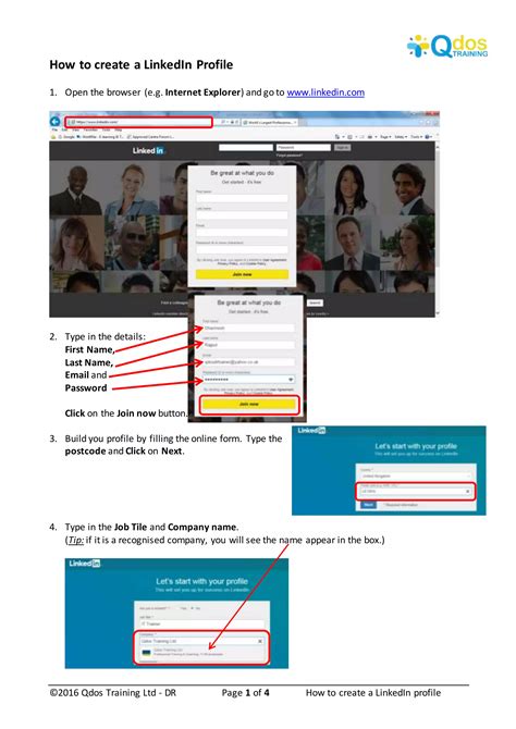 How To Create A LinkedIn Profile DOCX Social Networking Internet