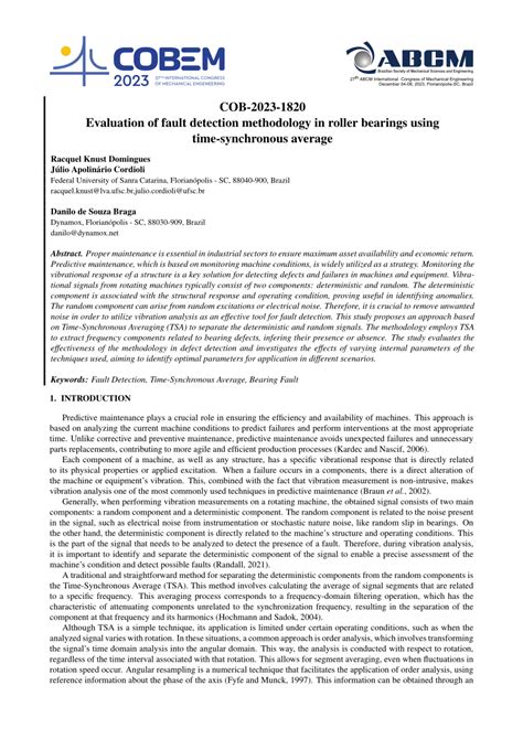 Pdf Evaluation Of Fault Detection Methodology In Roller Bearings