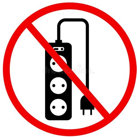 no extension cord voltage symbol do not use extension cord sign