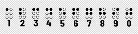 Braille Numbers In A Row Tactile Writing System Used By People Who Are