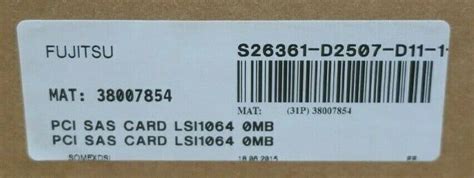 New Fujitsu D2507 D11 Sas Pci E Raid Controller Card Lsi1064 S26361 D2507 D11