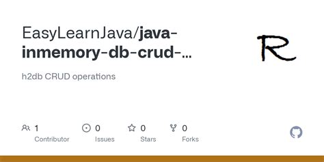Github Easylearnjavajava Inmemory Db Crud Operations H2db Crud