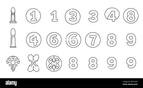 Minimalist Numeric And Symbol Icon Set Digit And Geometric Shape Symbols