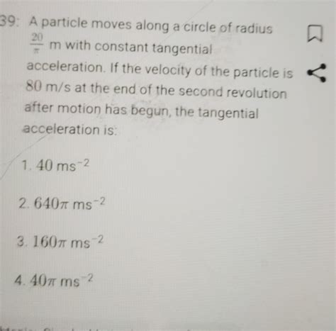 A Particle Moves Along A Circle Of Radius Frac Mathrm