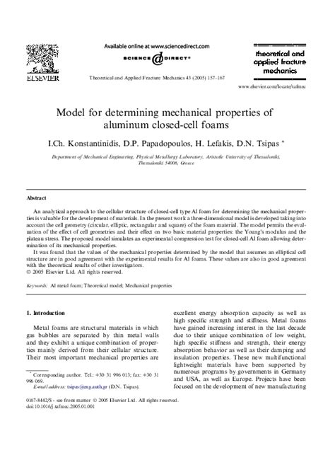 Pdf Mech Properties Of Aluminum Closed Cell Foam
