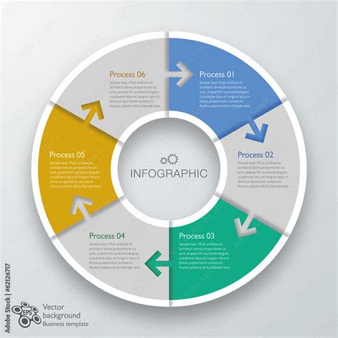 Infographics Vector Background 6 Step Process Stock Vector Adobe Stock