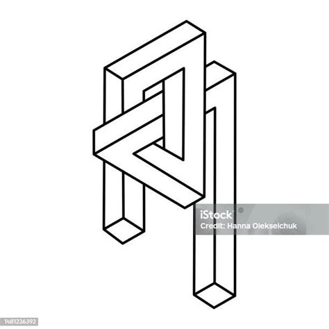 환상적인 상상의 모양 착시 개체입니다 불가능한 인물 신성한 기하학 3차원 형태에 대한 스톡 벡터 아트 및 기타 이미지 3차원 형태 개념 검안 Istock