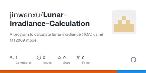 Github Jinwenxu Lunar Irradiance Calculation A Program To Calculate Lunar Irradiance Toa