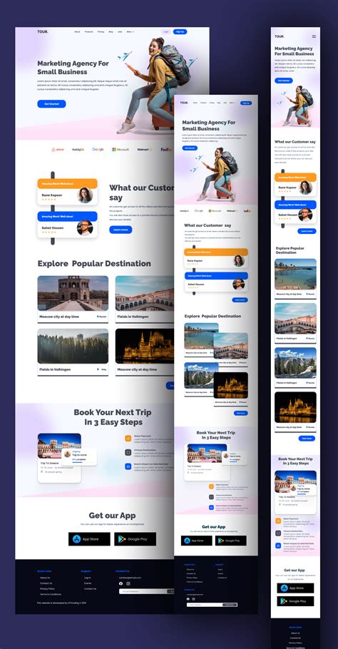 Responsive Travel Agency Website LandingPage On Behance