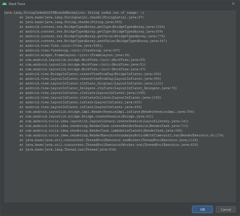 Java Android Studio XML Render Problem String Index Out Of Range 1